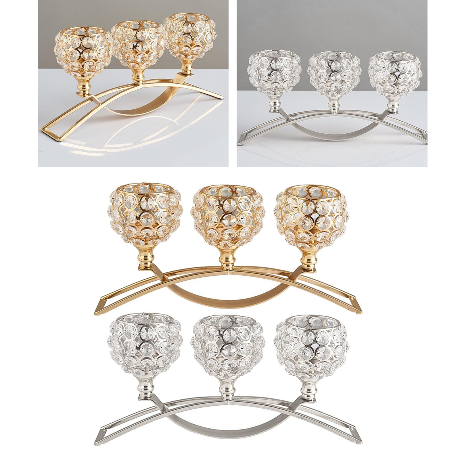 3 Armen Crystal Kandelaars Kandelaar Kandelaar Voo... – Vicedeal