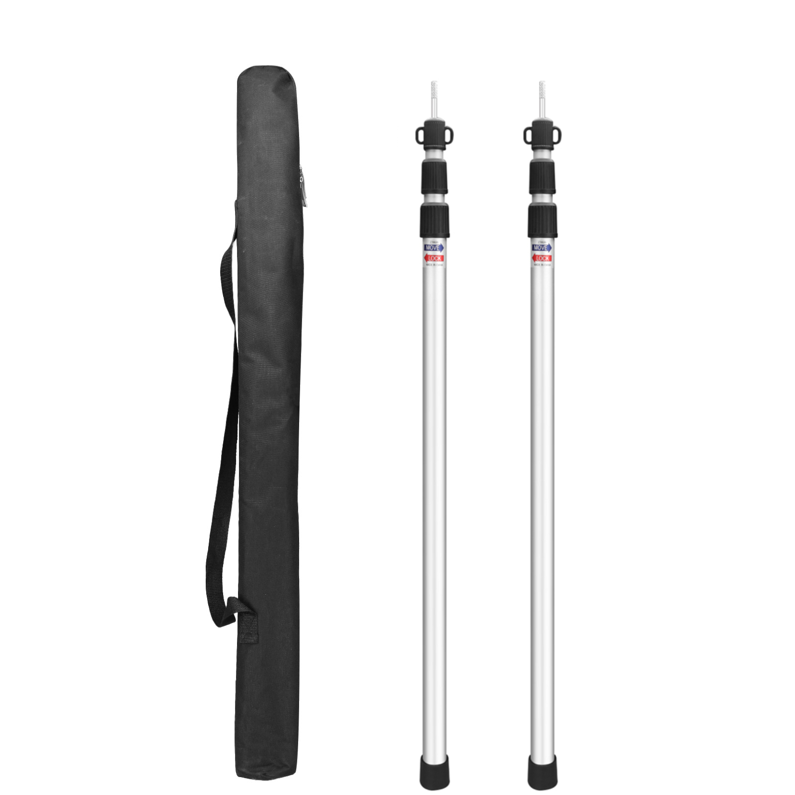 2.3M Aluminum Alloy Adjustable Camping Tarp Poles ... – Grandado