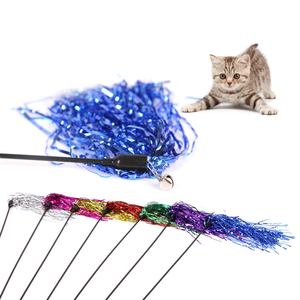 Pet Cat Teaser rod Reflective Strips Cat feather w... – Vicedeal