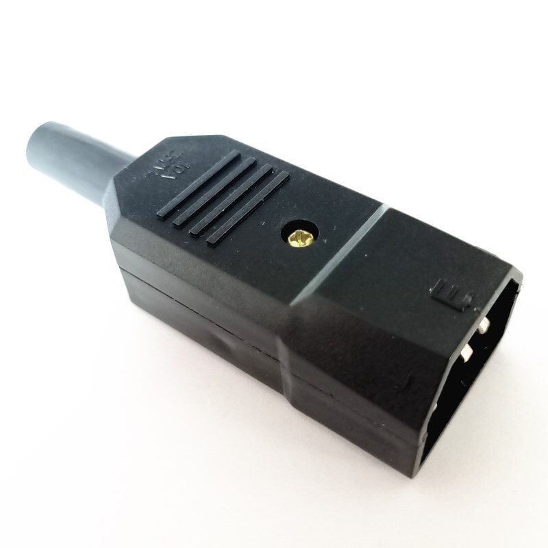 10A 250V Black Male Plug Rewirable Power Connector... – Grandado