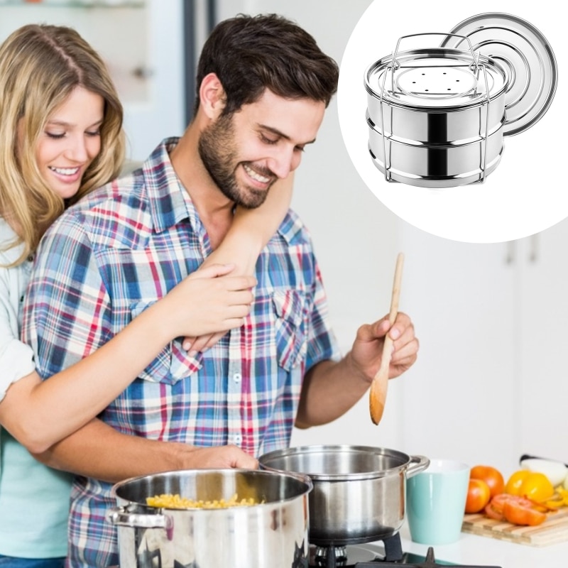 Filbake Stackable Insert Pans Compatible Food Stea... – Grandado