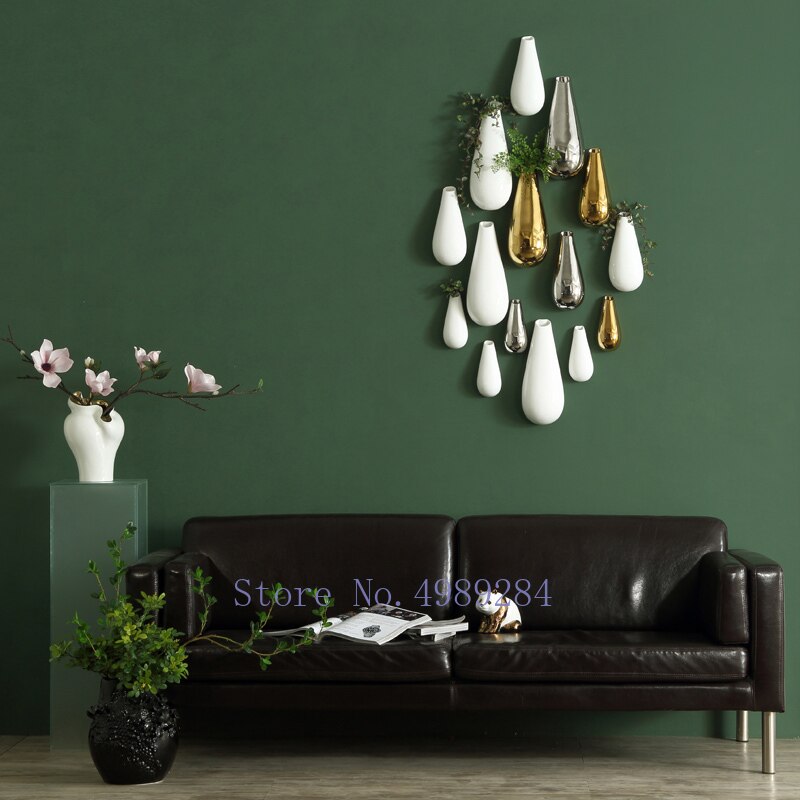 ceramics Water droplets Wall mount vase Wall decor... – Grandado