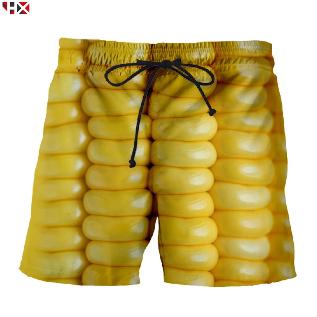 Men Shorts Golden Yellow Corn Plant Funny 3D Print... – Vicedeal