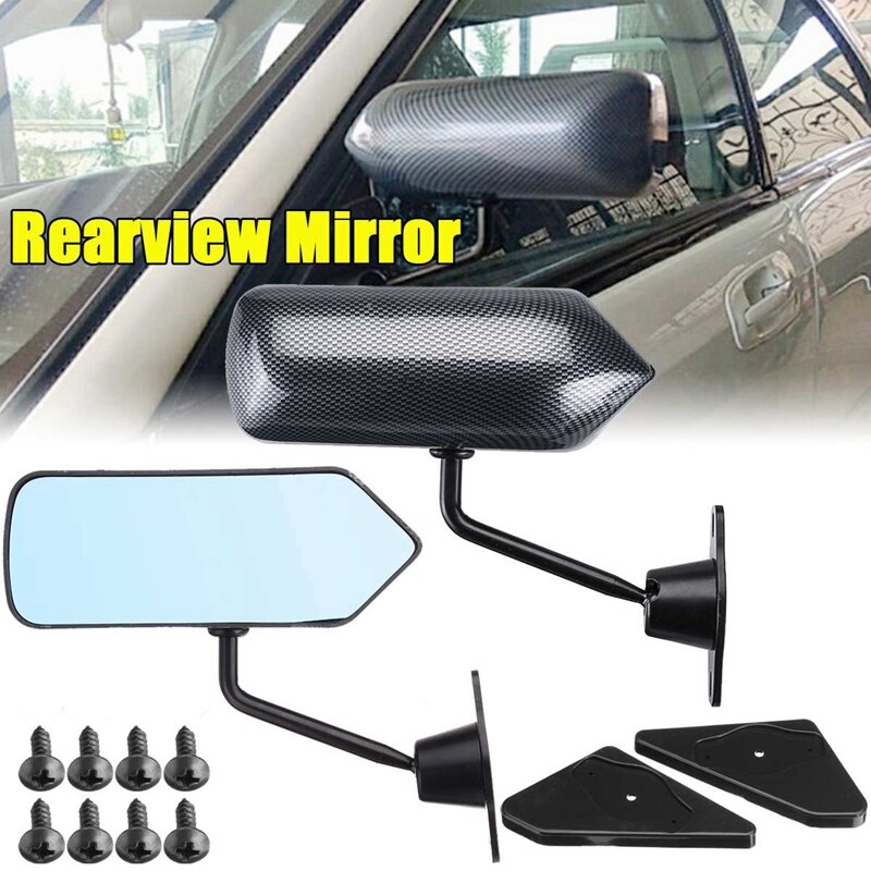 AL21 -2Pcs Car Racing Universal Side Rear View Mirror Wide Angle Metal ...