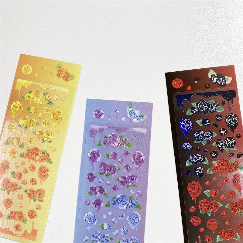 BULA Garden Rose Fresh Flowers Stickers Scrapbooki... – Vicedeal