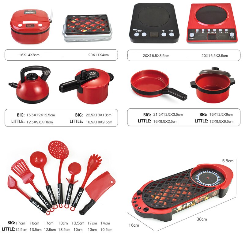 59 PCS Mini Kids Kitchen Toys Cookware Pot Pan Kid... – Grandado