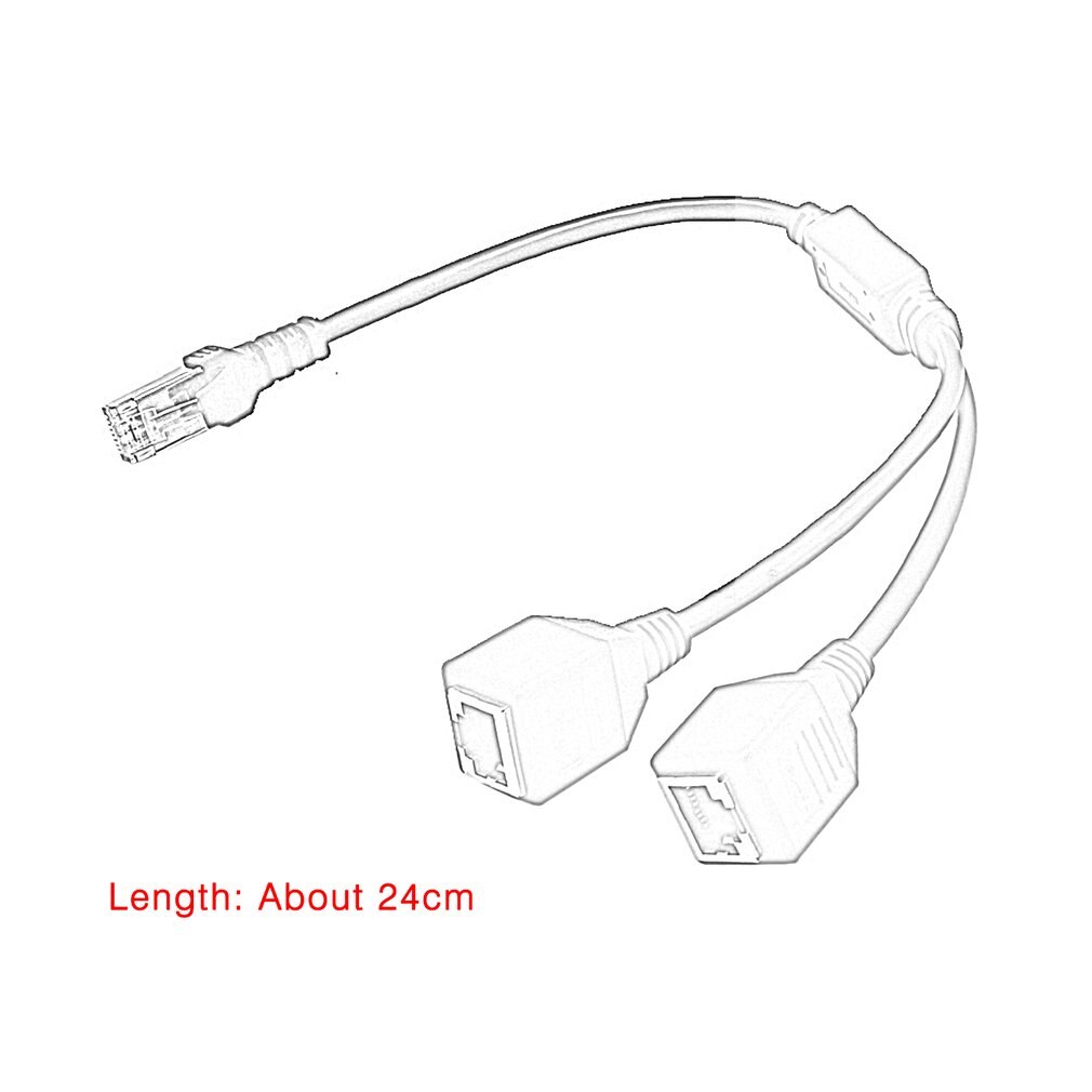 RJ45 1 Male to 2 Female Socket Port LAN Ethernet N... – Grandado