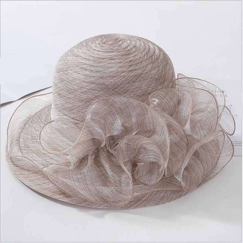 PLOERMIN Organza Sun Hats Women Flower Summer Wedd... – Vicedeal