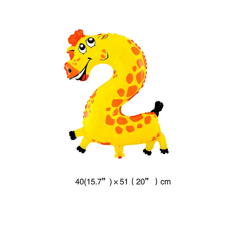 10pcs/set Cartoon Animals Number Balloons Digit Al... – Grandado