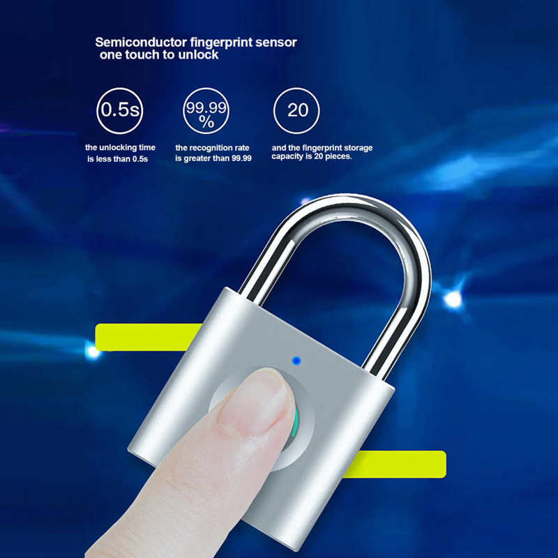 laptop locks Smart Fingerprint Padlock Electric Lo... – Vicedeal