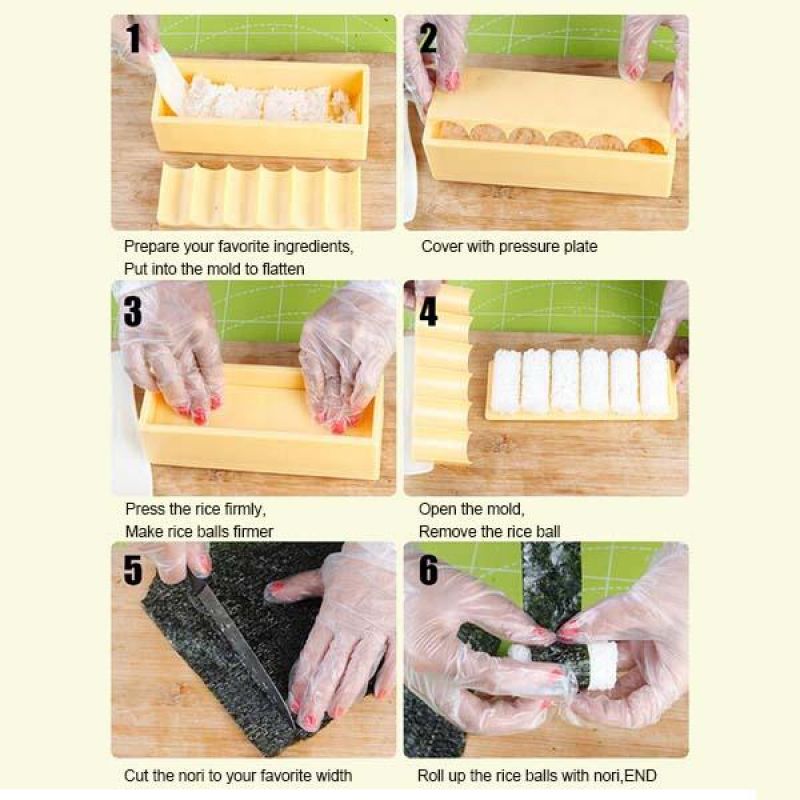 Sushi Tool Set DIY Roller Sushi Roll Mold Making M... – Grandado