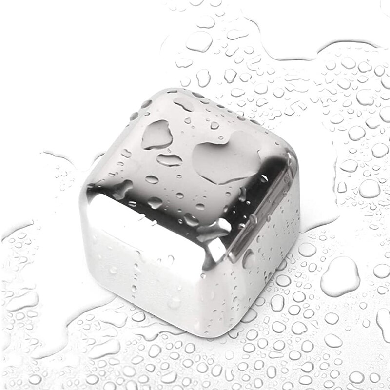 Whiskey Stones Metal Ice Cubes Stainless Steel Ice... – Grandado