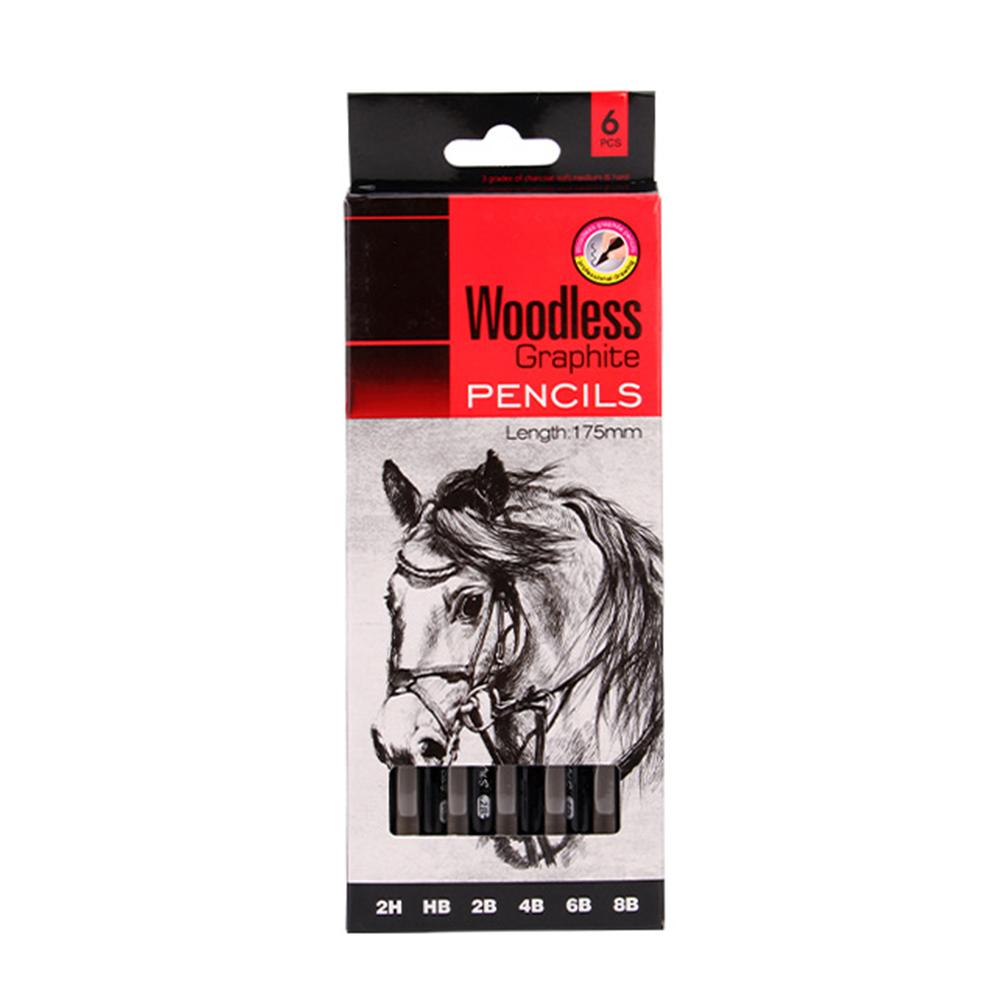 6-Pack Sketch Drawing Pencil Set Woodless Graphite... – Vicedeal