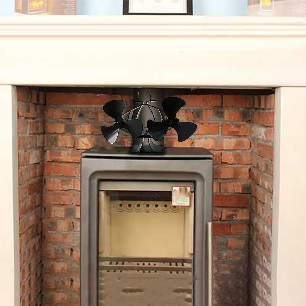 6 Blade Fireplace Fan Twin Motor Heat Powered Stov... – Grandado