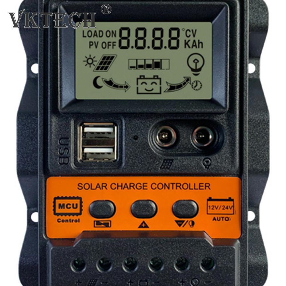 12V 24V Solar Charge Controller USB LCD Temperatur... – Grandado