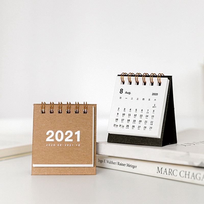 1Pc Mini Schreibtisch Kalender Einfache Feste Farb... – Vicedeal