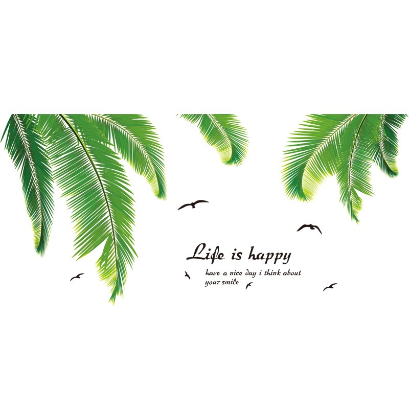 Palm Leaves Wall Stickers Vinyl DIY Coconut Tree L... – Grandado