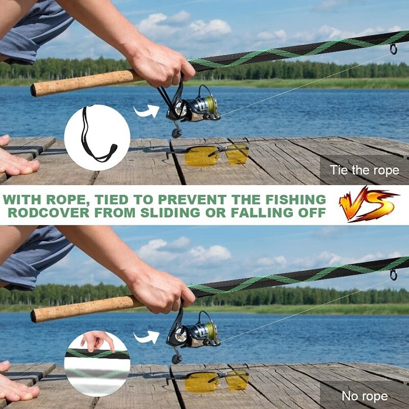 8Pcs Fishing Rod Sleeve Sock,Fishing Rod Cover Sca... – Grandado