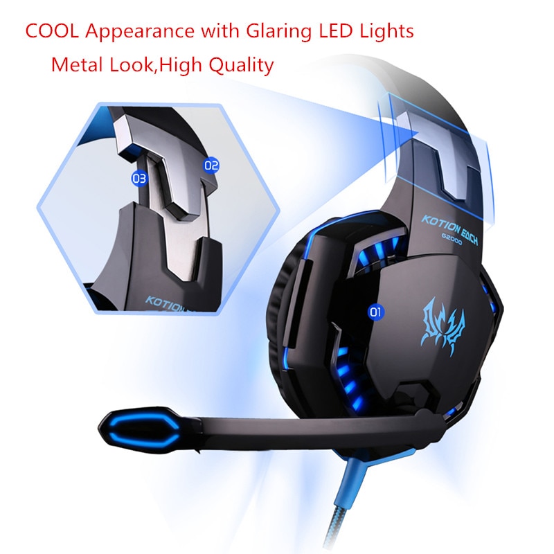 G2000 gaming headset dyb bas stereo gaming hovedte... – Vicedeal