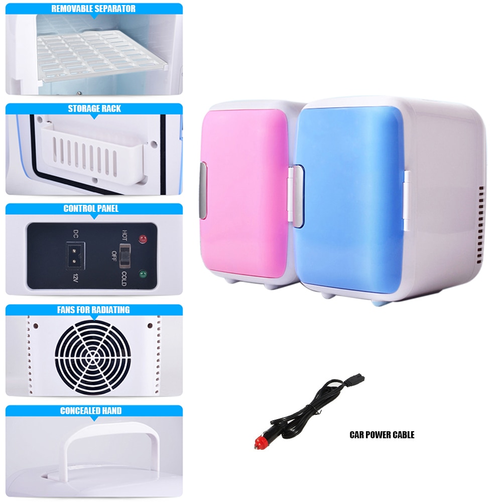 4L Mini Car Fridge Freezer Cooler Warm Use 12V Por... – Grandado