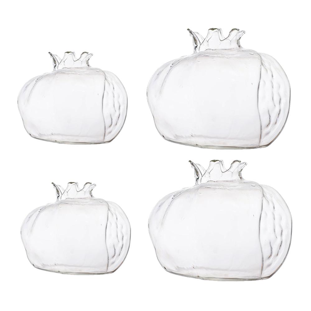 Handmade Pomegranate Clear Glass Flower Vase Trans... – Grandado