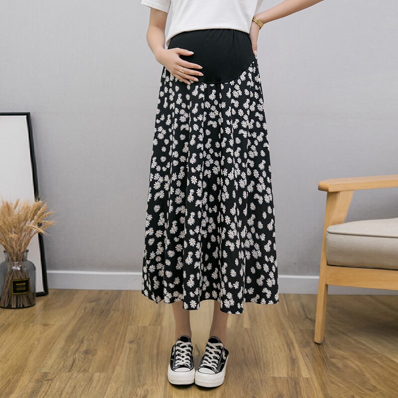 Maternity Skirt Ruffles Patchwork Daisies Printed ... – Grandado