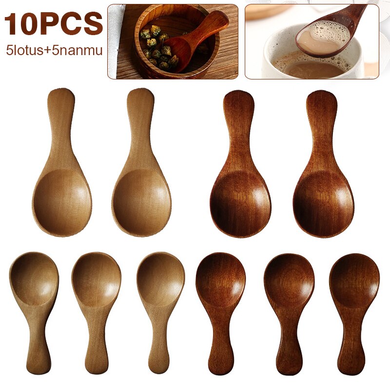 10PCS/Set Small Mini Wooden Spoon Honey Condiment ... – Grandado