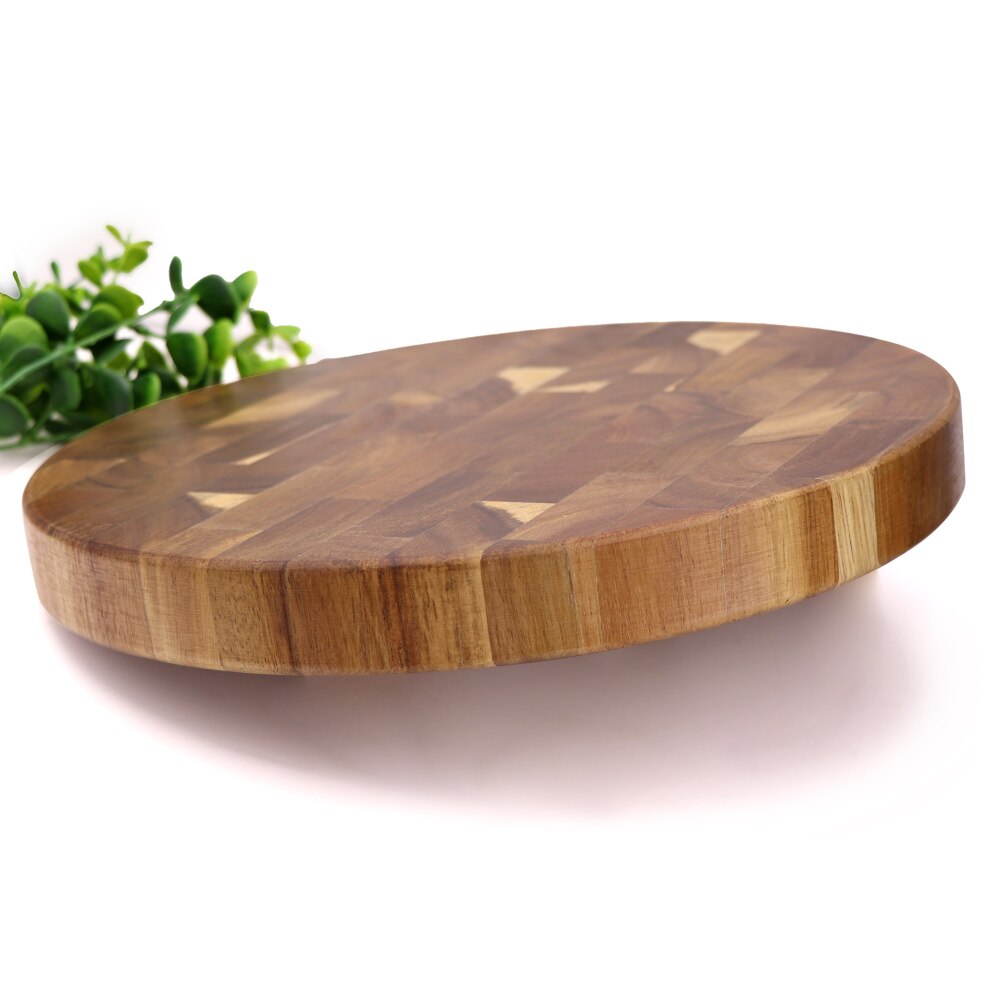 Jaswehome Round Acacia Wood Cutting Board Wooden C... – Grandado