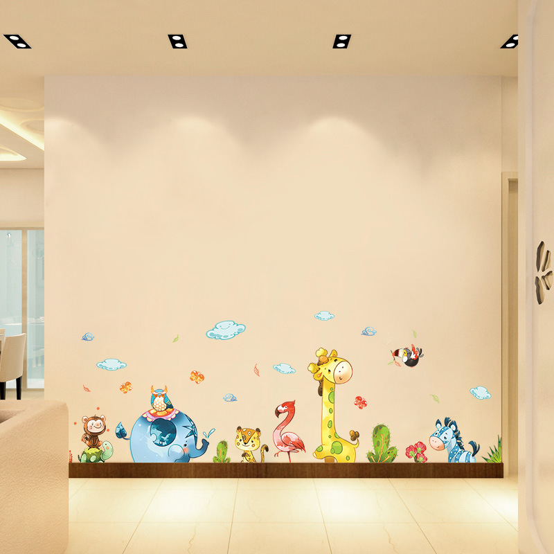 Cartoon Party cute animals Wall Stickers for home ... – Vicedeal
