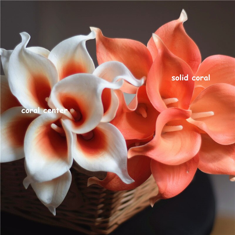 Coral Real Touch Calla Lilies Ivory White Callas f... – Grandado