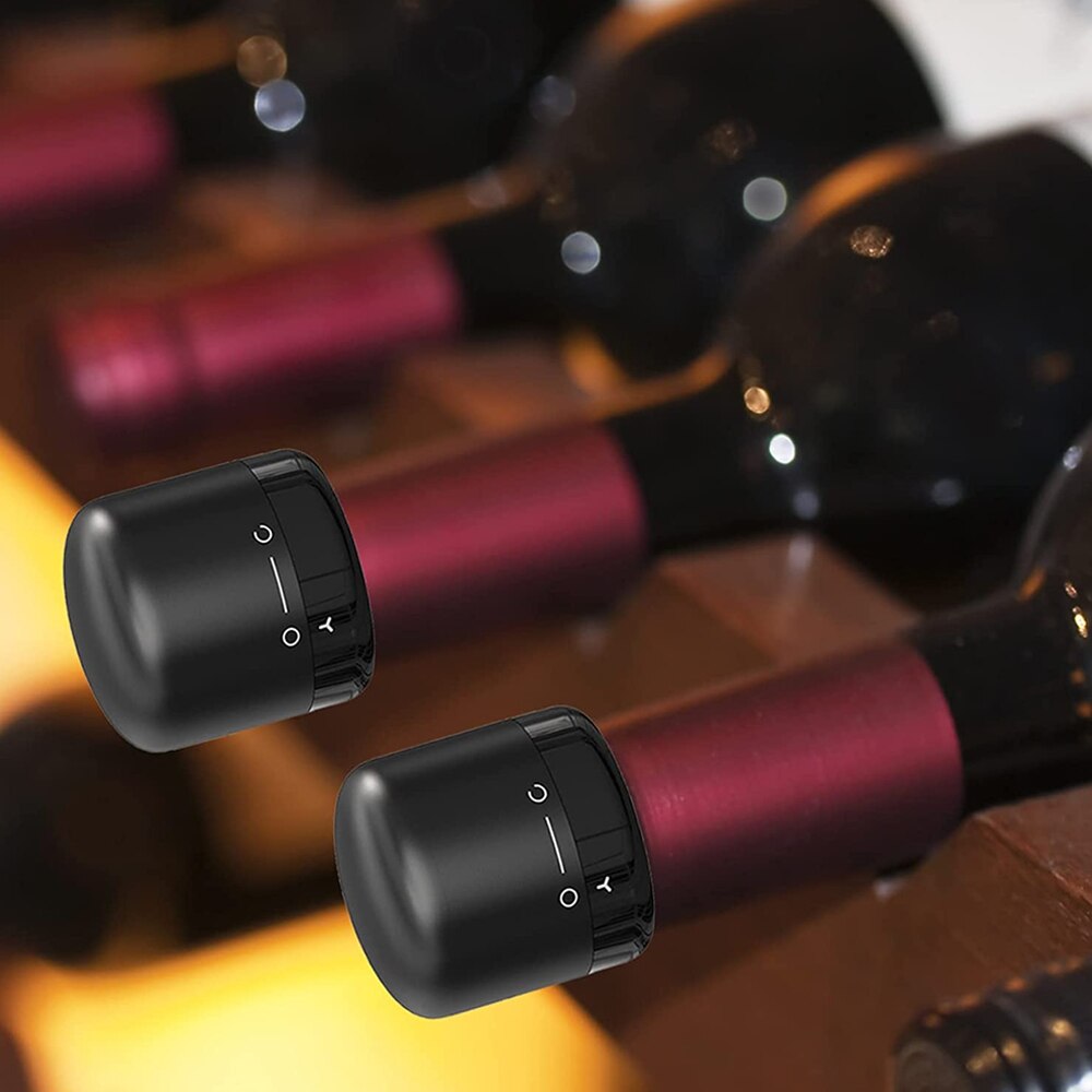 Mini Vacuum Red Wine Champagne Bottle Stopper Set ... – Grandado