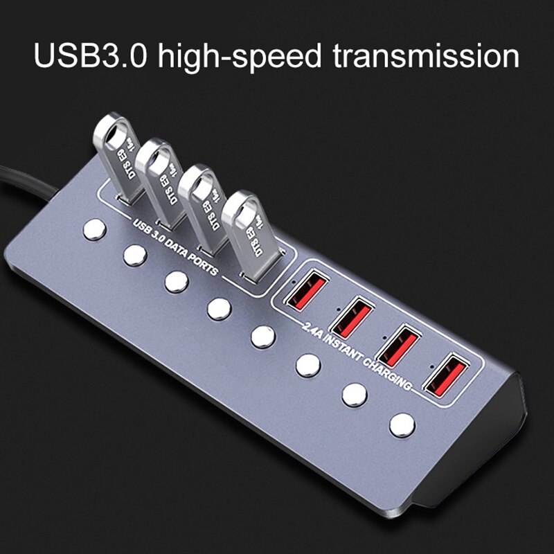 Usb 3.0 hub med uafhængig switch strømforsyning po... – Grandado