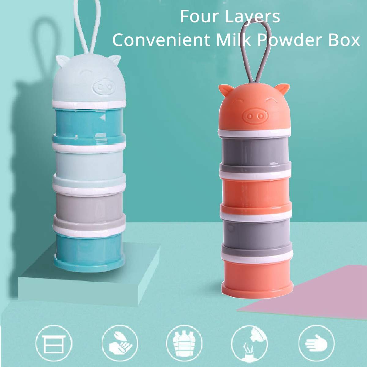 4 layer Cute Style Portable Baby Food Storage Box ... – Grandado