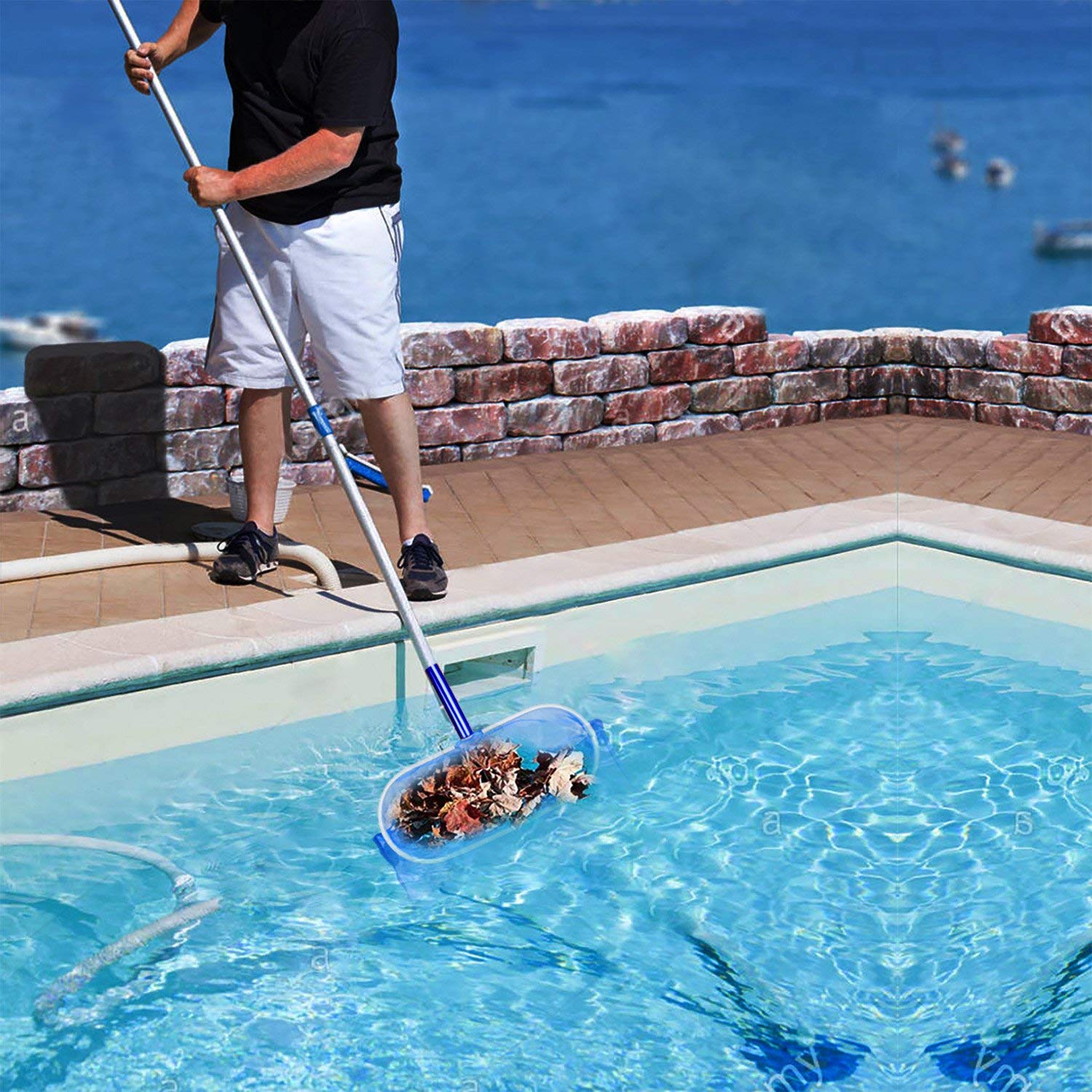 Heavy Duty Deep-Bag Pool Net Pool Skimmer Leaf Skimmer Rake - Fine Mesh ...