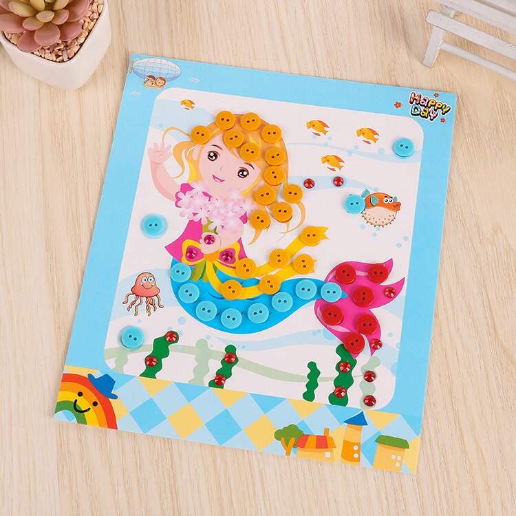 4pcs/8pcs Kids DIY Button Stickers Drawing Toys Ha... – Grandado