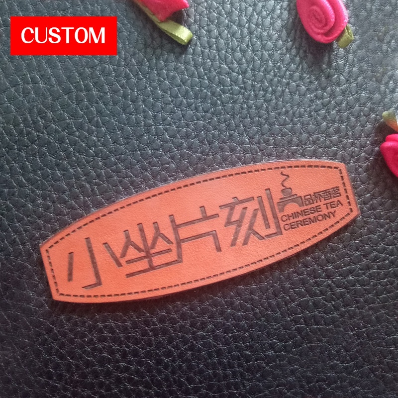 private customzied metal PU leather label embossed... – Grandado
