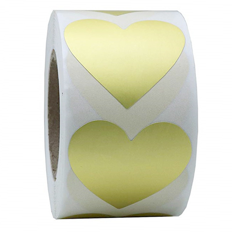 500pcs/roll Round Heart Gold Scratch-Off Stickers ... – Vicedeal