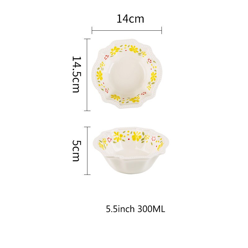 Retro Yellow Flowers Breakfast Bowl Pasta Dish Hou... – Vicedeal