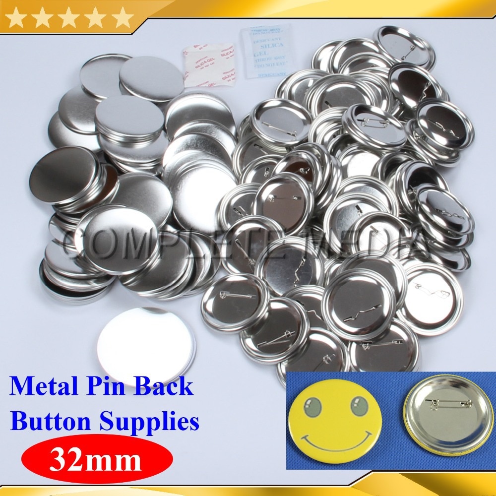 200 Sets 1-1/4 "32mm Pin Zurück Metall Button... – Vicedeal