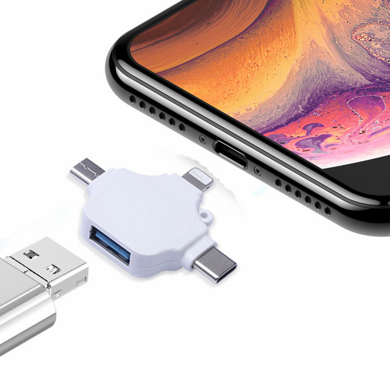 4In1 OTG USB Adapter For iPhone IOS Android Type C... – Grandado