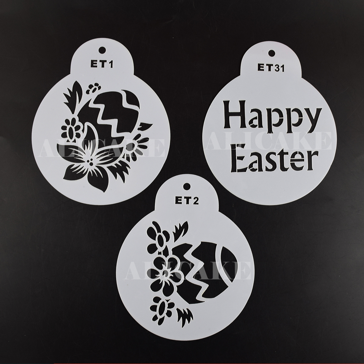 3Pcs Easter Egg Shape Cake Stencil Biscuits Templa... – Grandado