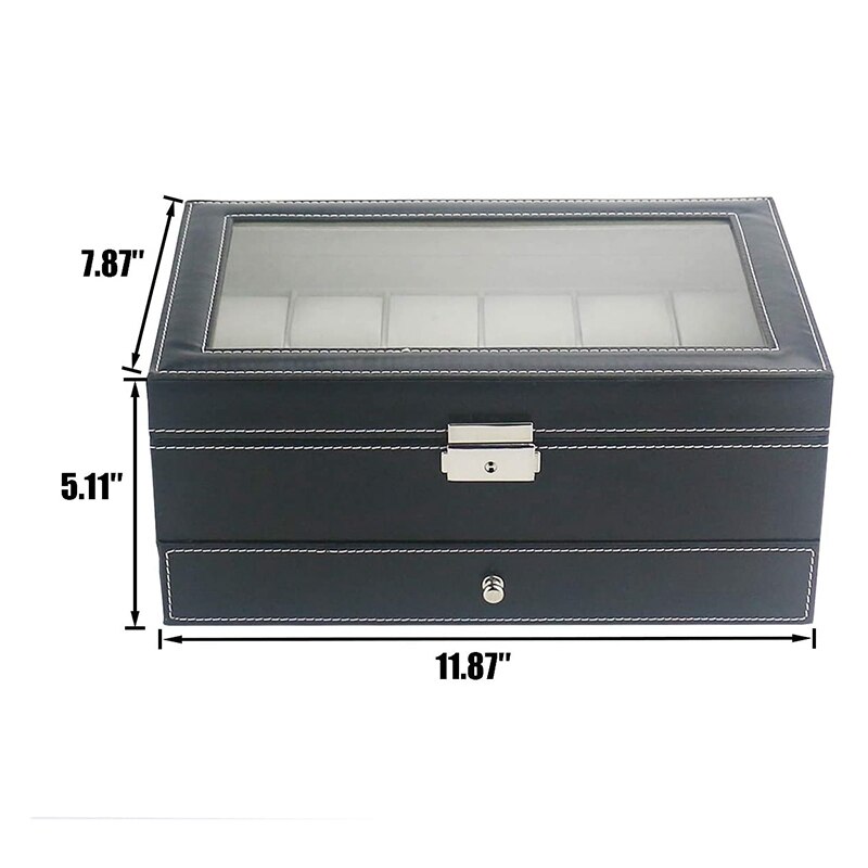 12 Slot Lockable Watch Storage Boxes Jewelry Displ... – Vicedeal