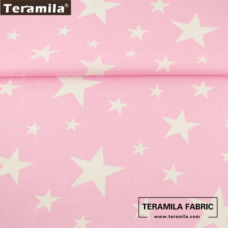 Teramila stof trykt skinnende stjerner stil 100% ... – Vicedeal