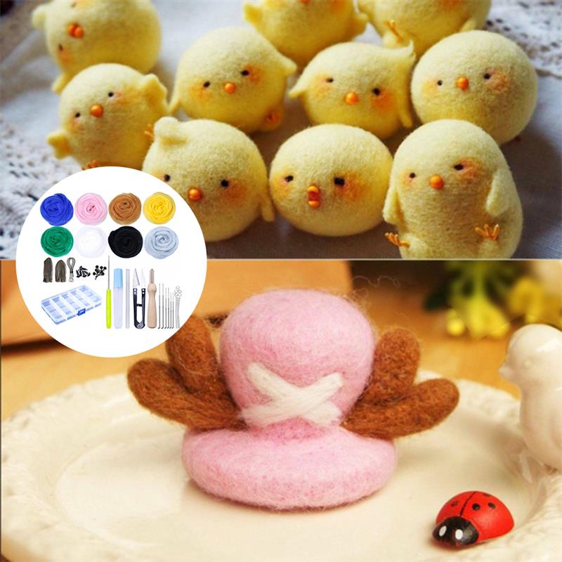 50PCS Needle Felting Kit 8 Colo Wool Roving Needle... – Vicedeal