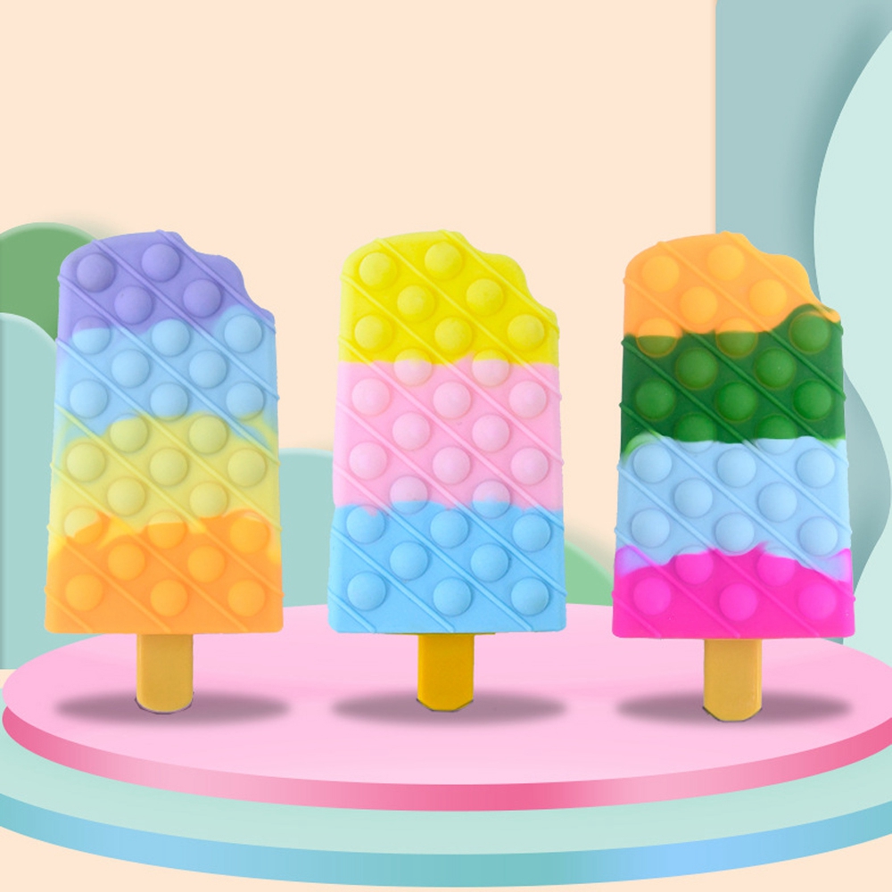Rainbow Ice Cream Shape Pop Ball Push Toys Pop Bub... – Vicedeal