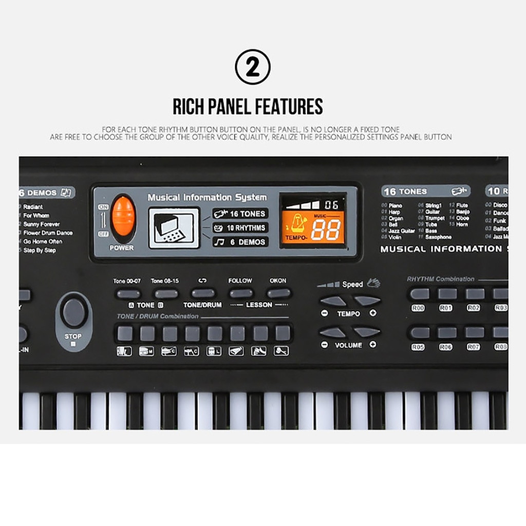 Musical Mic 61Key Piano Electronic Portable Instru... – Grandado