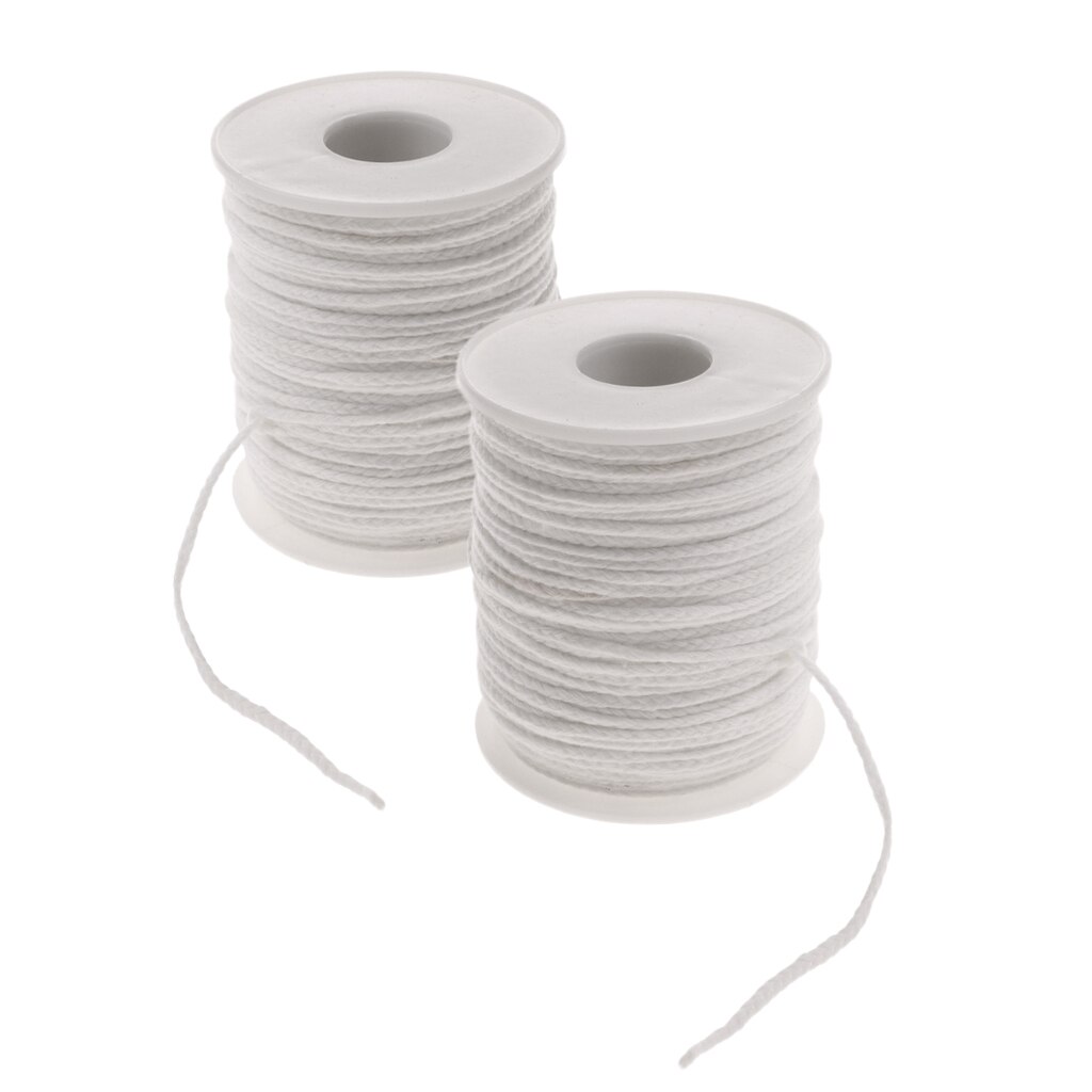 2 Rolls 61m Organic Cotton Braid Candle Wick Spool... – Grandado