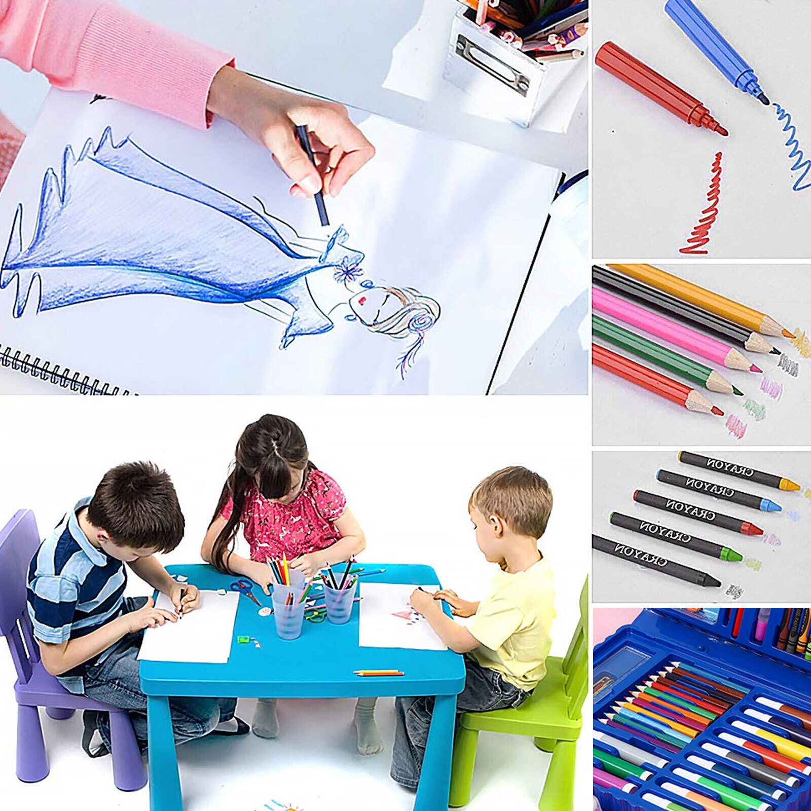 68PCS Kids Painting Drawing Art Set with Crayons O... – Grandado