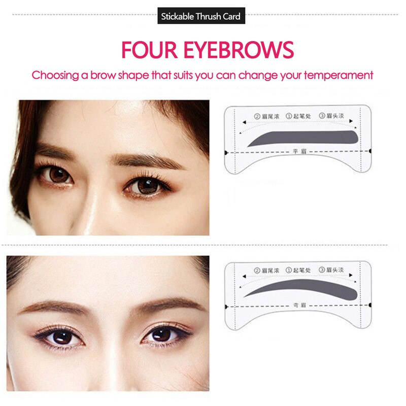 4 Pcs 8 Pairs Eyebrow Stencils Cat Eye Makeup Eyel... – Grandado
