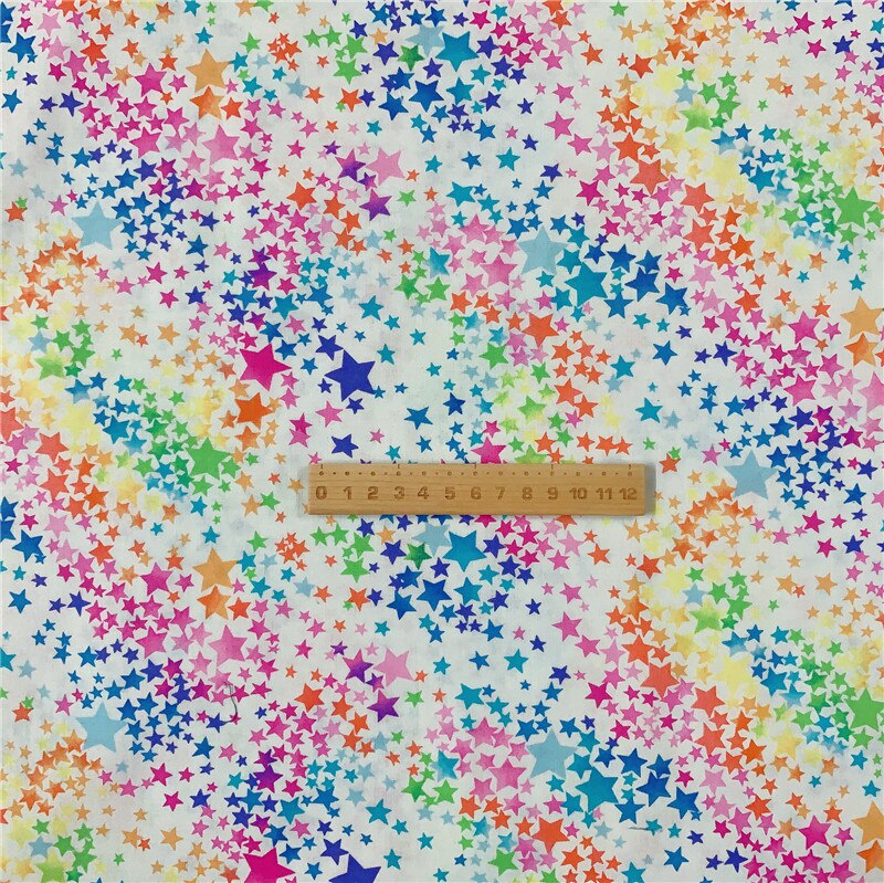 Plain Weave Cotton Rainbow Star Fabric Sewing Mate... – Grandado
